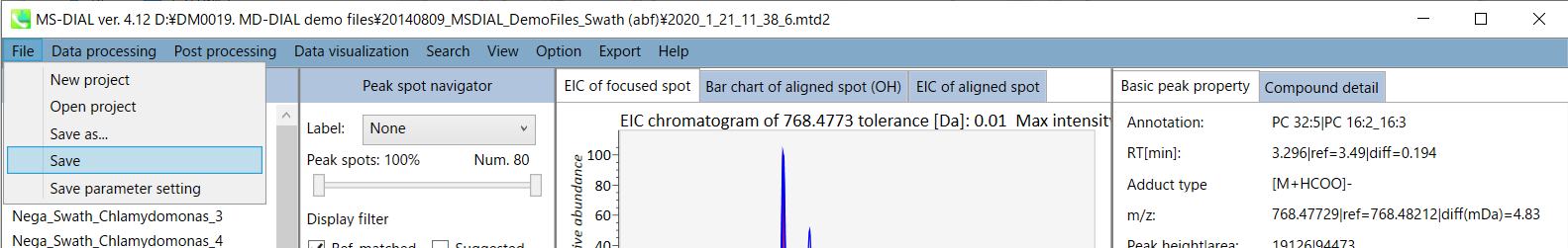 MS-DIAL tutorial | mtbinfo.github.io