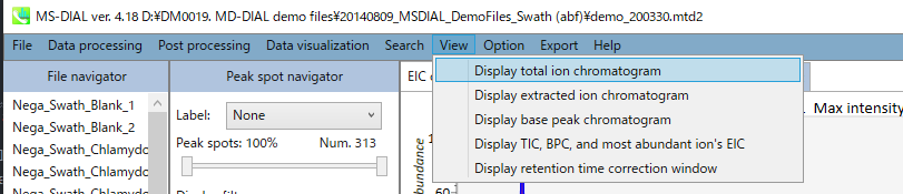 MS-DIAL tutorial | mtbinfo.github.io
